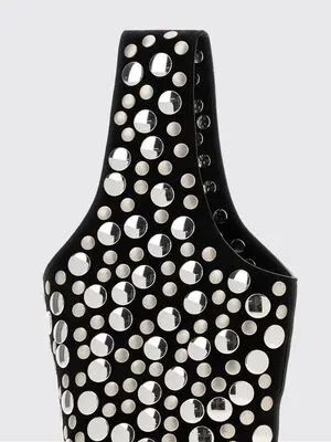 Khaite Calfskin Leather Handbag With Studs And Embroidery
