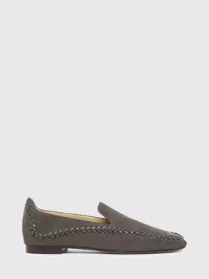 Giorgio Armani Suede Loafers With Woven Stitching - Grey