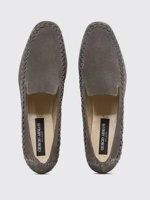 Giorgio Armani Suede Loafers With Woven Stitching