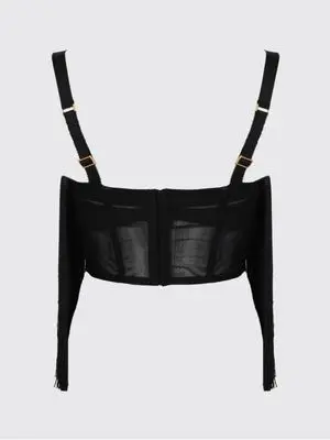 Elisabetta Franchi Fringed Tulle Crop Top