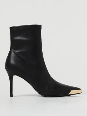Versace Ankle Boots With Gold Tone Metal Detail