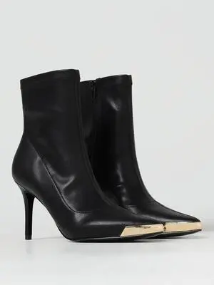 Versace Ankle Boots With Gold Tone Metal Detail
