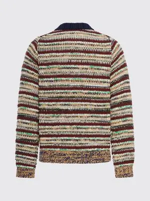 Sacai Striped Cotton Knit Polo Shirt