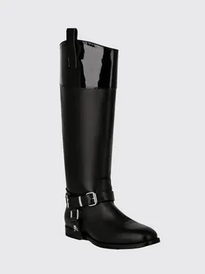 Philipp Plein Slip-on Smooth Leather Knee-high Boots With Applied Logo