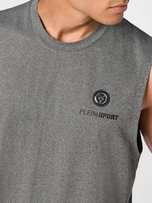 PLEIN SPORT Polyester Tank Top With Contrast Hexagon Logo