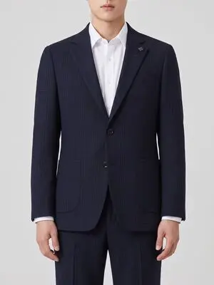 LARDINI Single-breasted Wool Blend Blazer - Black
