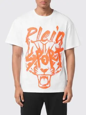 PLEIN SPORT Cotton Jersey T-shirt With Contrasting Logo - White 1