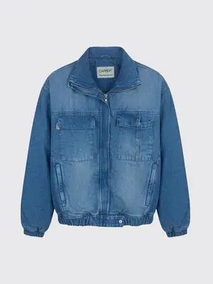 CARRER Name Barrau Cotton Bomber Jacket With High Neck - Denim
