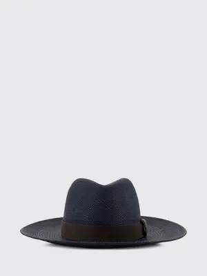 Brunello Cucinelli Raffia Hat With Ribbon - Blue