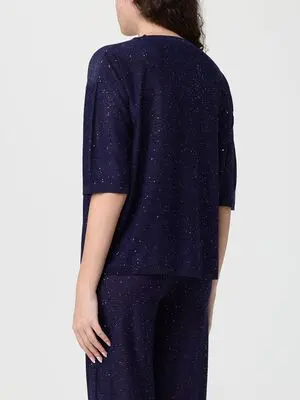 KANGRA Viscose Blend V-neck Top With Sequins