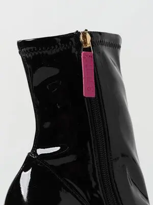 3JUIN Patent Wedge Ankle Boots