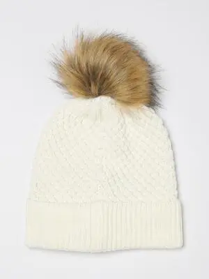 COLMAR Ribbed Beanie With Faux Fur Pom