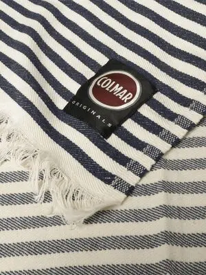 COLMAR Cotton Beach Towel With Stripe Pattern And Fringed Hem