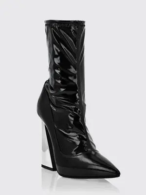 Philipp Plein Patent-effect Stretch Ankle Boots