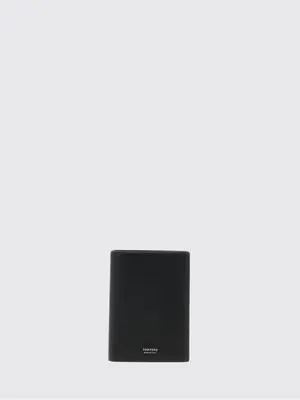 TOM FORD Bifold Wallet In Smooth Calf Leather With Laminated Front Logo - Black