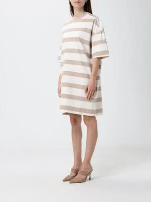 Max Mara Mela Striped Viscose Blend T-shirt Mini Dress