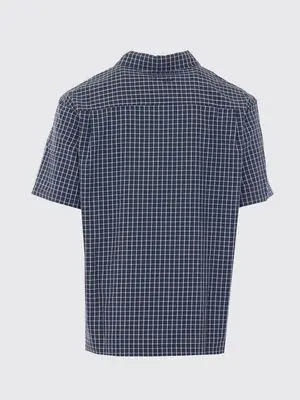 DUNST Check Pattern Cotton-blend Shirt With Patch Pocket And Dropped Shoulders