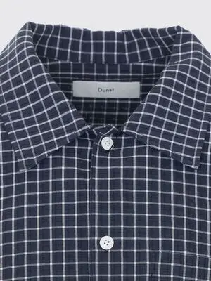 DUNST Check Pattern Cotton-blend Shirt With Patch Pocket And Dropped Shoulders