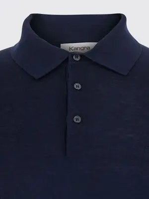 KANGRA Cotton And Silk Polo Shirt - Blue