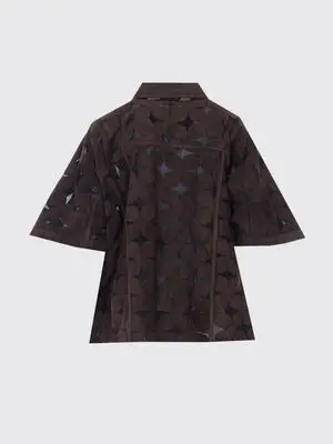 SWORD 6644 Suede Leather Cropped Shirt Jacket With Waist Belt