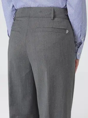 DONDUP Tailored Wide Leg Trousers With Button Detail Cuffs