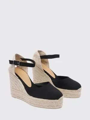 CastaÑer Carina High-wedge Canvas Platform Espadrilles With Ankle Tie - Black