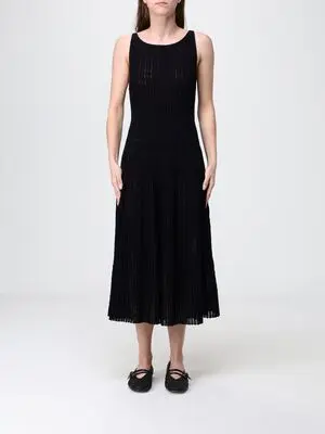 ANTONINO VALENTI Pleated Knit Off-the-shoulder Midi Dress - Black