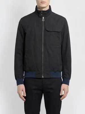 PALTO' Cotton Blend Bomber Jacket - Navy