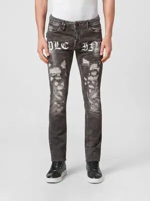 Philipp Plein Logo Jeans For Men