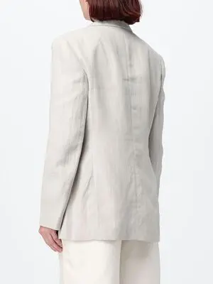Giorgio Armani Single-breasted Cropped Linen Blazer With One-button Closure