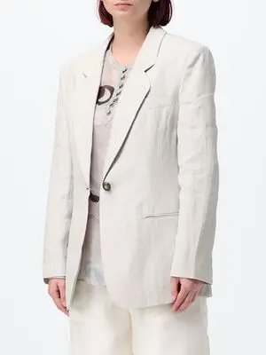 Giorgio Armani Single-breasted Cropped Linen Blazer With One-button Closure