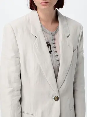 Giorgio Armani Single-breasted Cropped Linen Blazer With One-button Closure