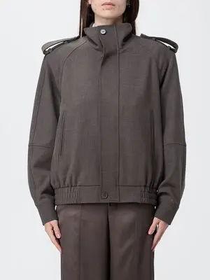 THE FRANKIE SHOP Viscose Blend Bomber Jacket - Grey