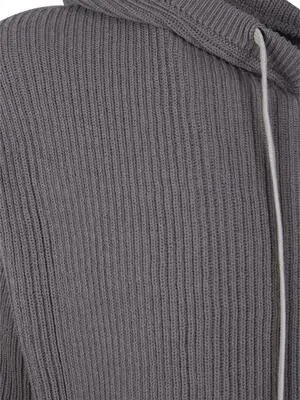 Rick Owens Hooded Cardigan In Virgin Wool - Grey