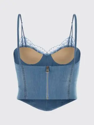 Ermanno Scervino Cotton Denim Bustier Top