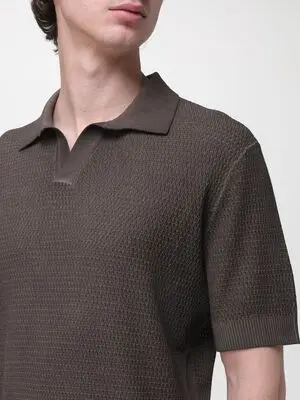 KANGRA Cotton Knit Polo Shirt - Coffee