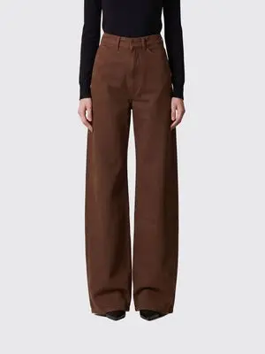 LEMAIRE Wide Leg Cotton Pants - Brown