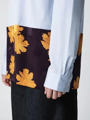 Dries Van Noten Patchwork Cotton Blend Shirt