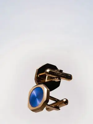 D1 MILANO Two-tone Steel Cufflinks With Rounded Shape And Engraved Logo