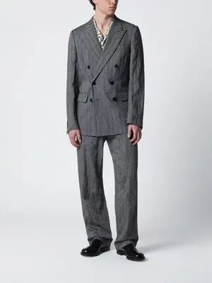Dries Van Noten Cotton And Lurex Linen Double-breasted Blazer