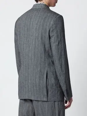 Dries Van Noten Cotton And Lurex Linen Double-breasted Blazer