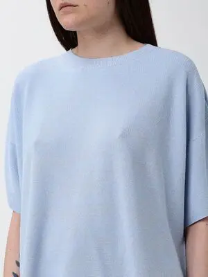 Fabiana Filippi Cotton Blend Knit Top - Gnawed Blue