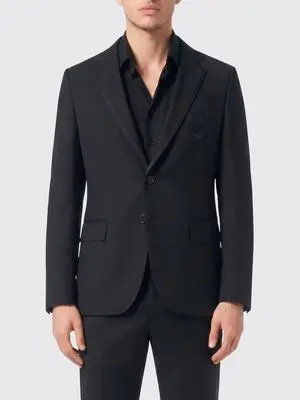 BILLIONAIRE Elegant Single-breasted Wool Blend Blazer With Two-button Closure - Black