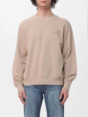 SUN 68 Cotton Crewneck Sweatshirt With Logo - Beige