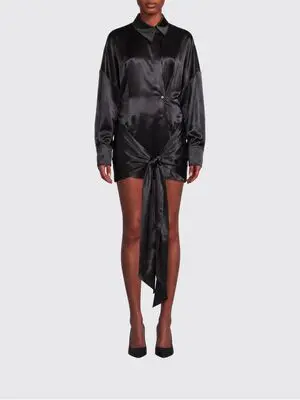 Attico Viscose Satin Mini Shirtdress