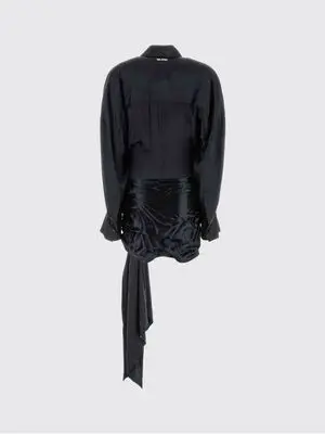 Attico Viscose Satin Mini Shirtdress