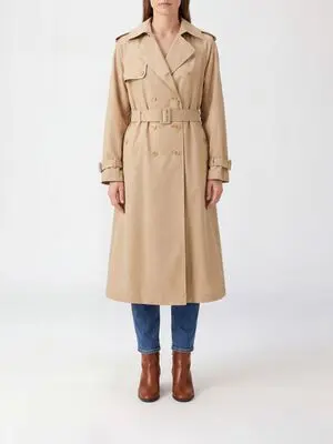 Ermanno Scervino Long Double-breasted Trench Coat With Adjustable Waist Belt - Beige