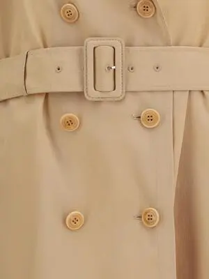 Ermanno Scervino Long Double-breasted Trench Coat With Adjustable Waist Belt