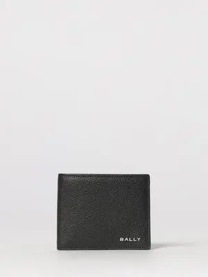 Bally Grained Calf Leather Bifold Wallet With Laminated Logo - Black