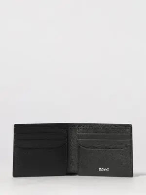 Bally Grained Calf Leather Bifold Wallet With Laminated Logo